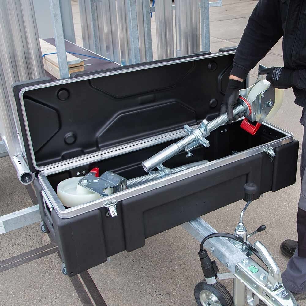 Steigeraanhanger afsluitbaar 250 + Rolsteiger Standaard 12,2m werkhoog