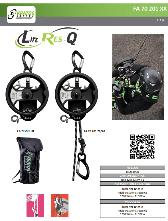Kratos LIFT RES-Q met touw 20m FA7020100